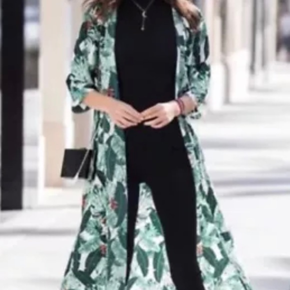 RACHEL Rachel Roy | Accessories | Rachel Zoe Green Tropical Palm Duster ...